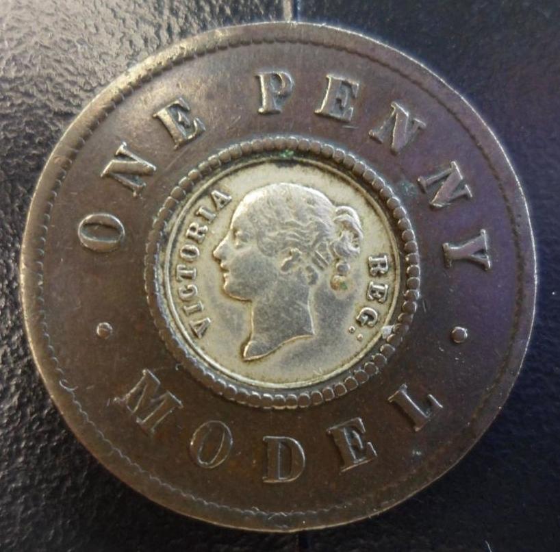 п Великобритания. Пенни 1848. (Жетон "one penny model") - медали ...
